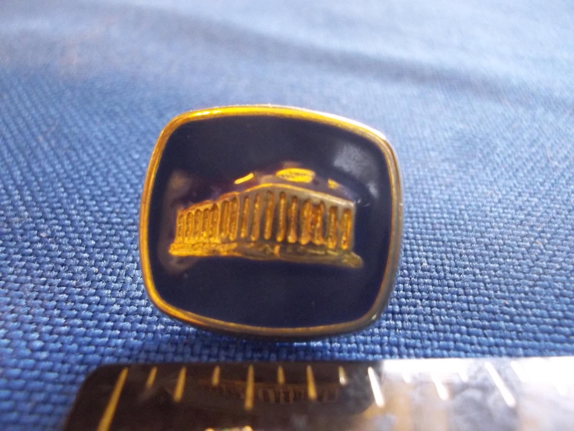 Pincollector: Blue Square Pin With Gold Acropolis Athens At...